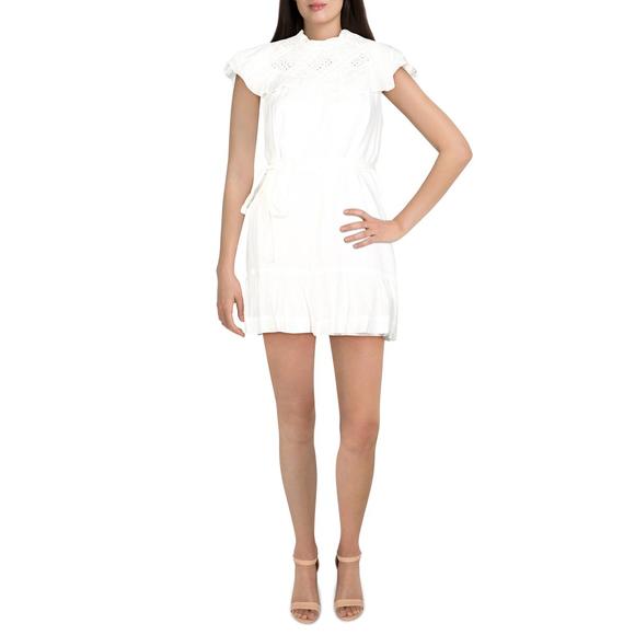 LINI | Dresses | Lini Womens Posie Dress Ivory Embroidered Ruffled ...
